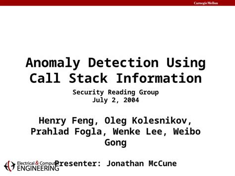 Ppt Anomaly Detection Using Call Stack Information Dokumentips