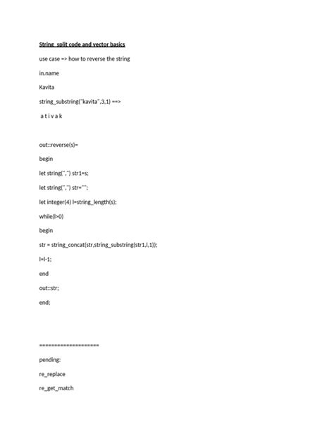 3088276 String Split Code And Vector Basics Pdf Computer Programming