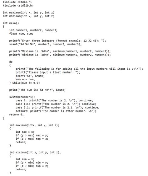 Solved C Programming Points Find All Errors In The Chegg