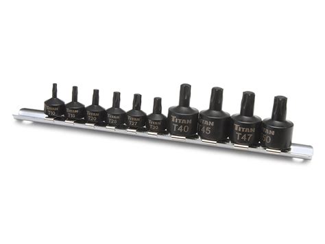 Great Deal On Titan 16142 10 Piece Stubby Star Bit Socket Set At