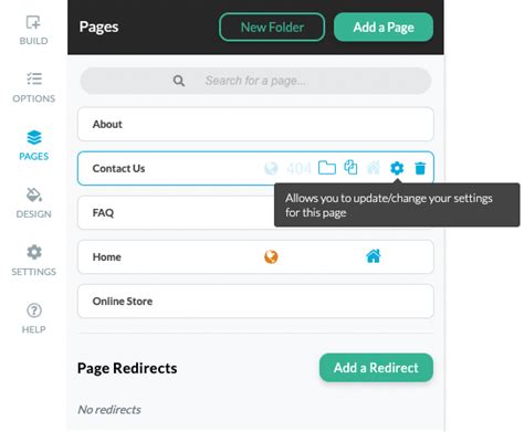 Adding New Page And Page Settings Explained Online Help