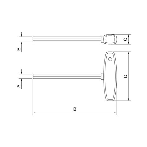 Llave Mango T Hexagonal 10x224mm