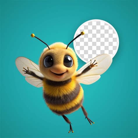 Premium Psd Honey Bee Realistic 3d Illustration