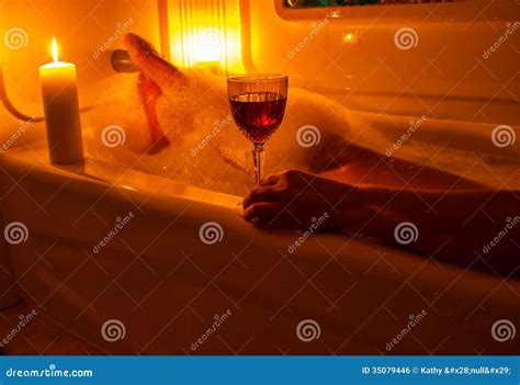 Romantic Bubble Bath With Candles