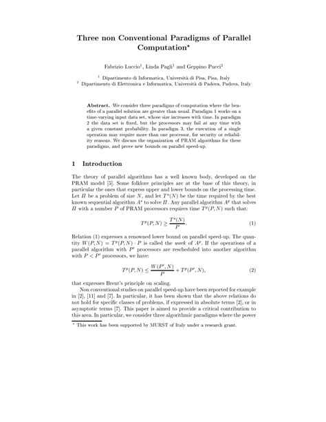Pdf Three Non Conventional Paradigms Of Parallel Computation