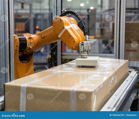 Robotic Arm Packaging Icon In Line Design Robotic Arm Packaging Automation Machinery