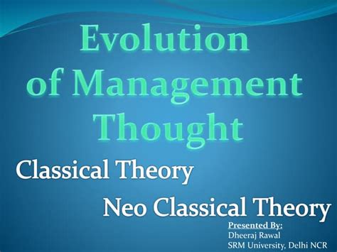 Classical And Neo Classical Theory Pptx