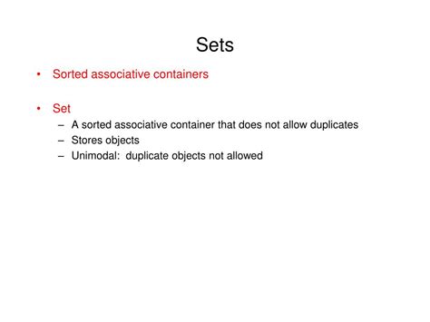 Ppt Associative Containers Sets And Maps Powerpoint Presentation