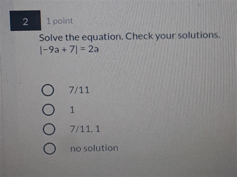 Solved Point Solve The Equation Check Your Solutions Chegg Com