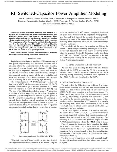 Pdf Rf Switched Capacitor Power Amplifier Modeling