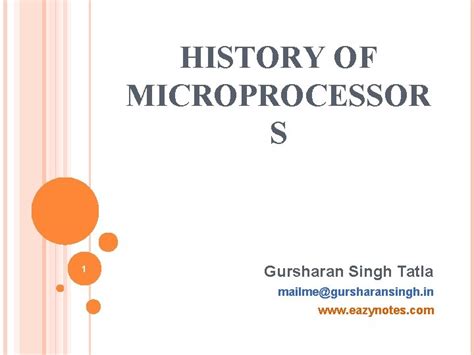 History Of Microprocessor S 1 Gursharan Singh Tatla