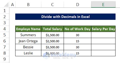 How To Divide With Decimals In Excel 5 Suitable Examples Exceldemy