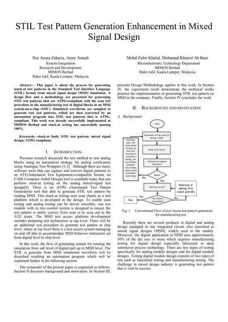 Stil Test Pattern Generation Enhancement In Mixed Signal Design Pdf
