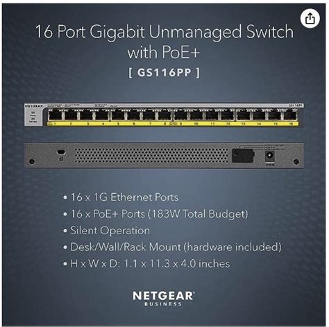 Netgear Port Gigabit Ethernet Poe Switch