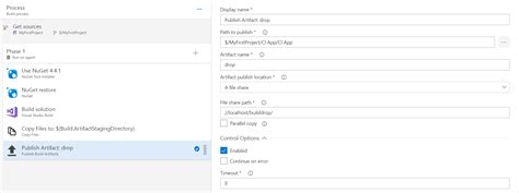 Visual Studio Tfs 2015 Publishing Build Artifacts Using File Share