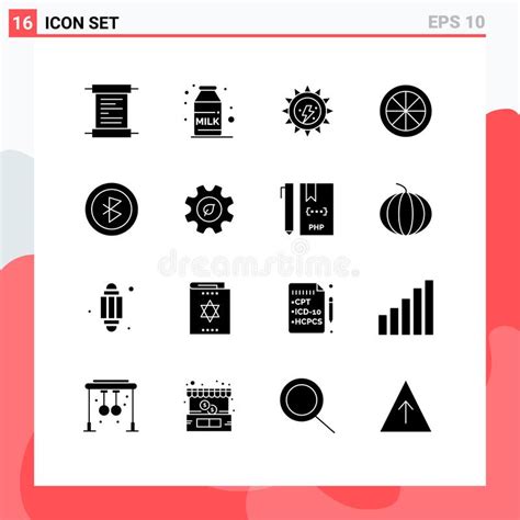 16 Universal Solid Glyphs Set For Web And Mobile Applications Eco Connection Electricity