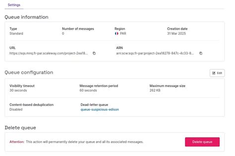 How To Create And Manage Queues Scaleway Documentation