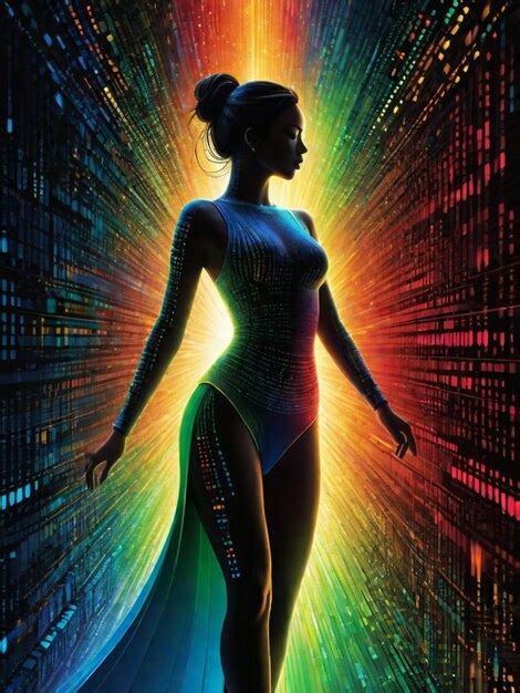 Premium Photo Colorful Binary Girl