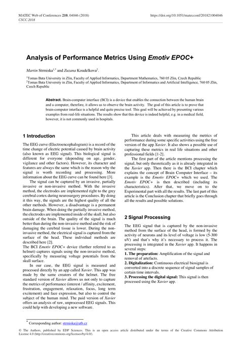 Pdf Analysis Of Performance Metrics Using Emotiv Epoc