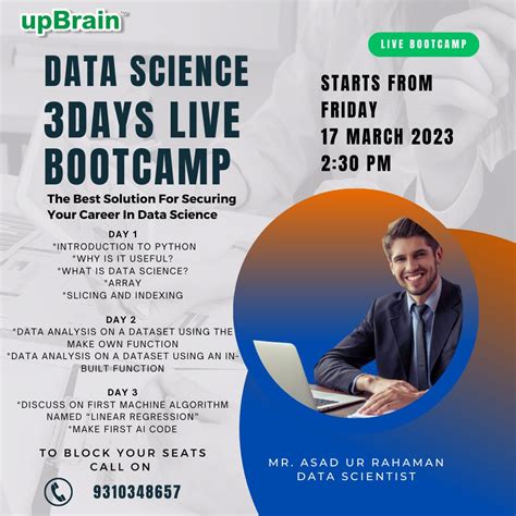 Upbrain On Linkedin Bootcamp Datasciencebootcamp Bootcampinnoida Onlinebootcamp Python