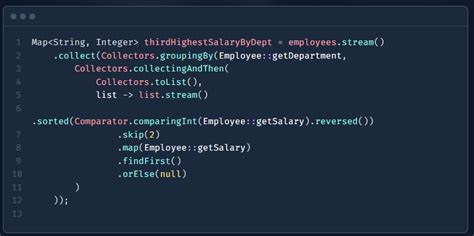 Find The 3rd Highest Salary In Each Department With Java 8 Streams Api