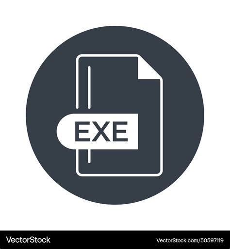 Exe File Format Icon Extension Filled Royalty Free Vector