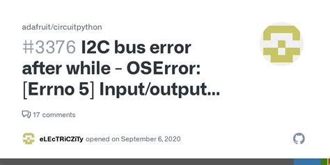 i2c bus error after while oserror [errno 5] input output error