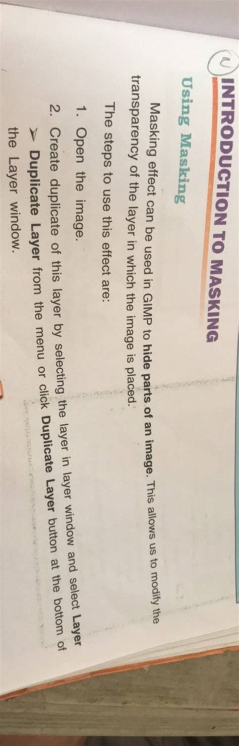 Masking Effect Can Be Used In GIMP To Hide Parts Of An Image This Allows