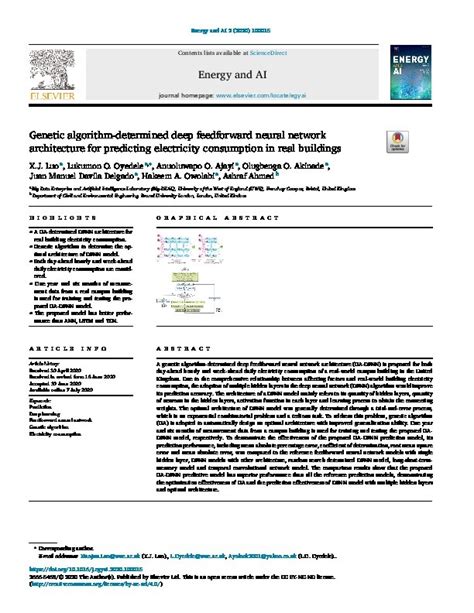 Genetic Algorithm Determined Deep Feedforward Neural Network