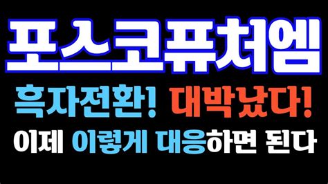 포스코퓨처엠 흑자 전환 대박났다 이제 이렇게 대응하면 됩니다 포스코퓨처엠주가 포스코퓨처엠주가전망 포스코퓨처엠전망 Youtube