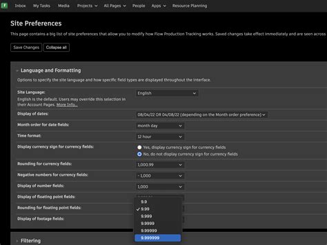 fields not retaining decimal accuracy in flow production tracking
