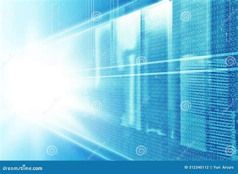 Matrix Coding And Numbers For Data With Connectivity For Futuristic Technology With Blue