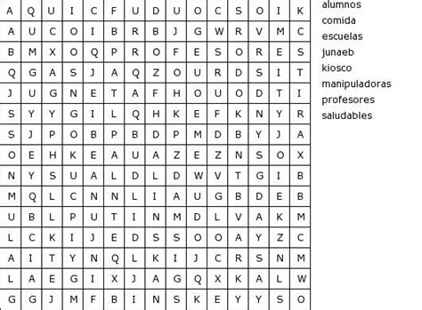 Sopa De Letras Sobre Alimentos Saludables Imagui