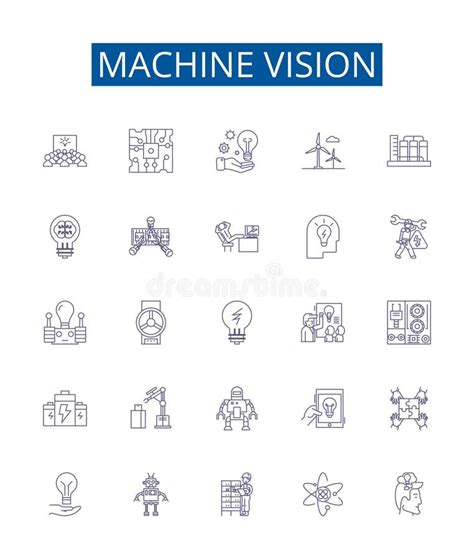 Machine Vision Line Icons Signs Set Design Collection Of Robotics