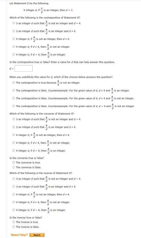 Solved Let Statement S Be The Following V Integer D If It Chegg Com
