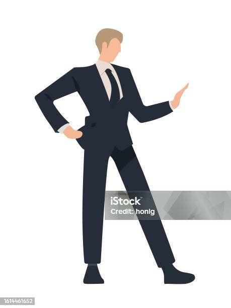 벡터 아트 플랫 일러스트레이션 하얀 배경에 고립된 손에 테이블을 들고 서 있는 사업가 개념에 대한 스톡 벡터 아트 및 기타 이미지 개념 경영자 금융 Istock