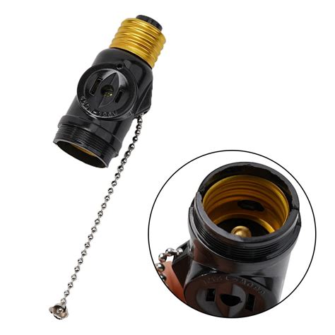 Light Bulb Socket To Plug Adapter With Switch Base Ac Outlet E26 Led