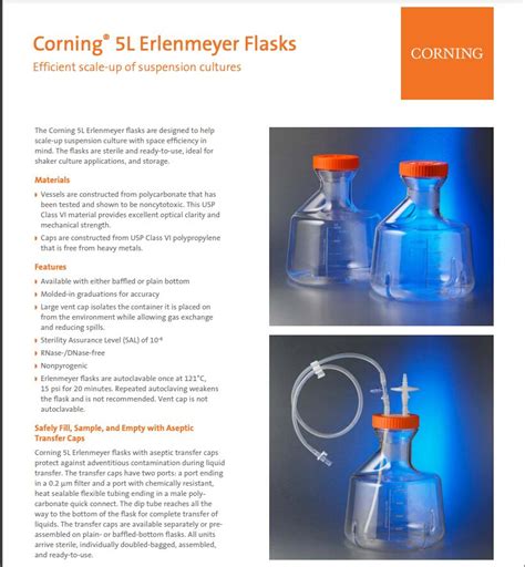 New Corning Erlenmeyer 5l Flask Lab General For Sale Dotmed Listing 5410929