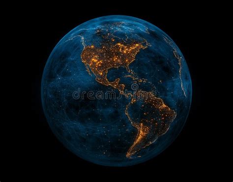 Digital Globe Showcasing Network Connections And Data Flow Across