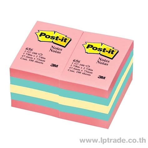 กระดาษโน้ต Post It 3m 656 Ast 2x3 คละสีพาสเทล แพ็ค 12 เล่ม Lptrade