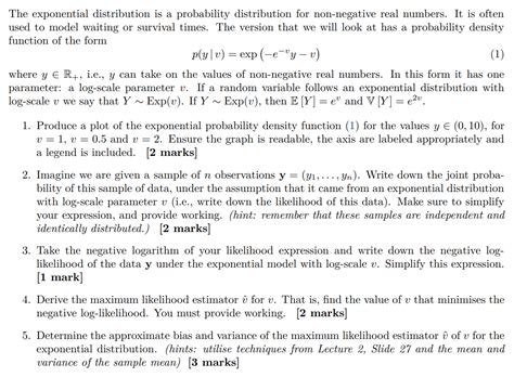 The Exponential Distribution Is A Probability Chegg