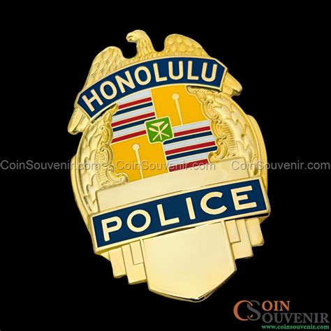 Gold Hpd Honolulu Police Badge Collectors Edition Customizable Rank