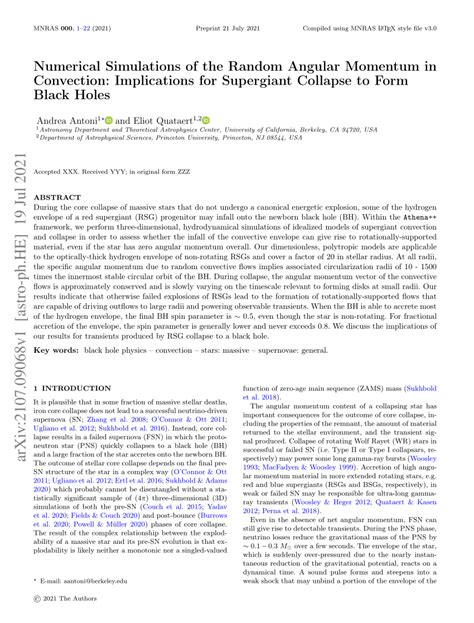 Pdf Numerical Simulations Of The Random Angular Momentum In Convection Implications For