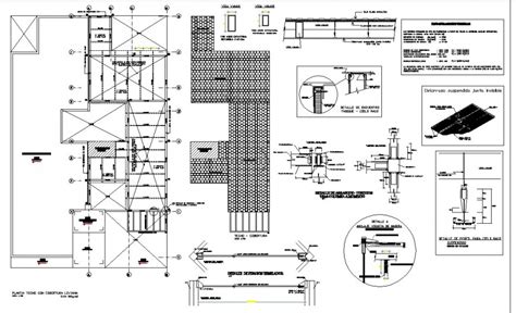Roofing Structure Detail 2d View Cad Construction Unit Layout File In Dwg Format Roof Plan