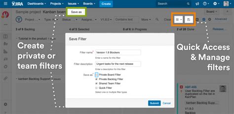 Private And Shared Board Filters For Jira