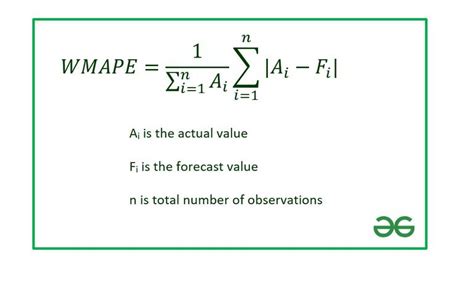 How To Calculate Weighted Mape In Excel Geeksforgeeks