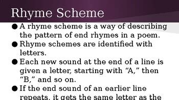 Identifying Rhyme Scheme By Gill Honors English TPT