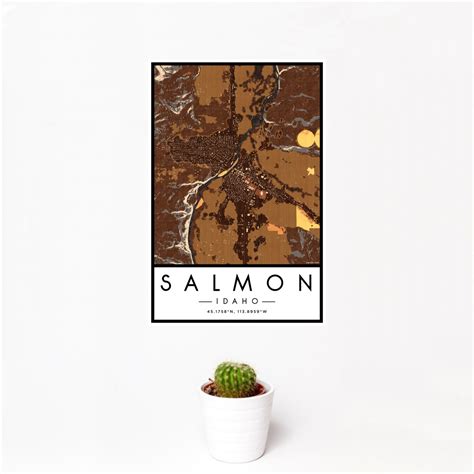 Salmon Idaho Map Print In Ember — Jace Maps