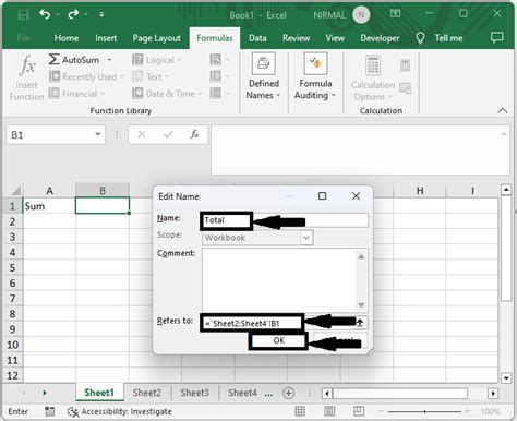 How To Create 3d Reference To Sum Same Range Across Multiple Sheets In