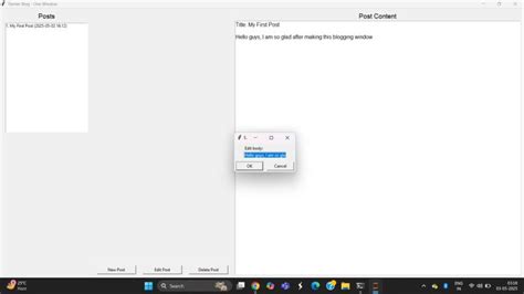 💡 Project Title Tkinter Based Personal Blog App Abhik Mehra